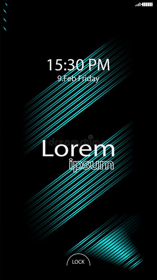 Modern Lock Screen for Mobile Apps. Mobile Wallpaper Stock Vector ...