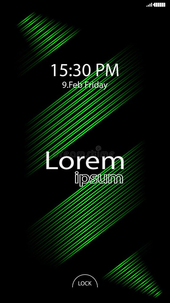Modern Lock Screen for Mobile Apps. Mobile Wallpaper Stock Vector ...