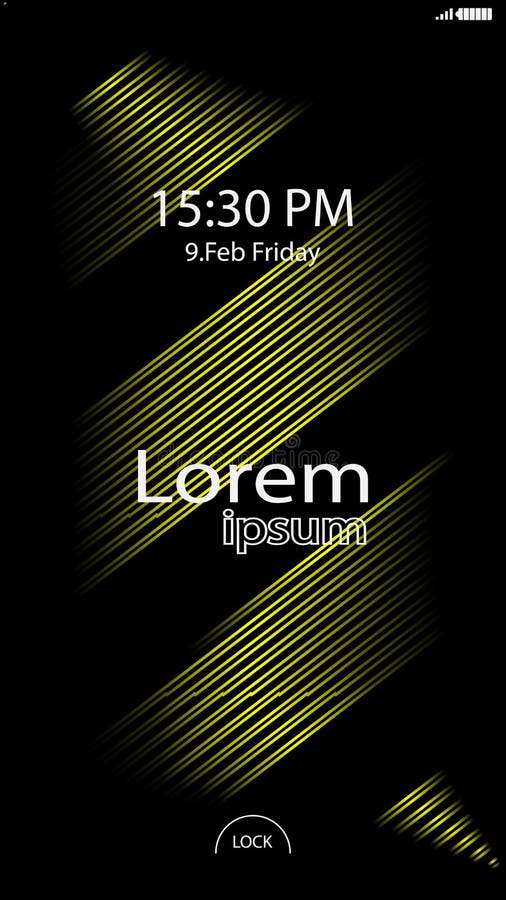 Modern Lock Screen for Mobile Apps. Mobile Wallpaper Stock Vector ...