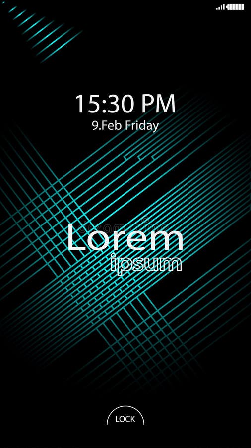 Modern Lock Screen for Mobile Apps. Mobile Wallpaper Stock Vector ...
