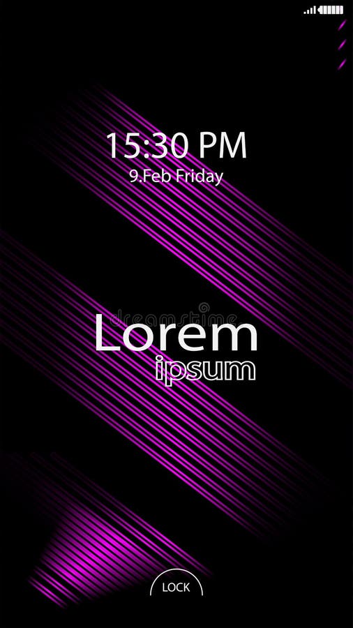 Modern Lock Screen for Mobile Apps. Mobile Wallpaper Stock Vector ...