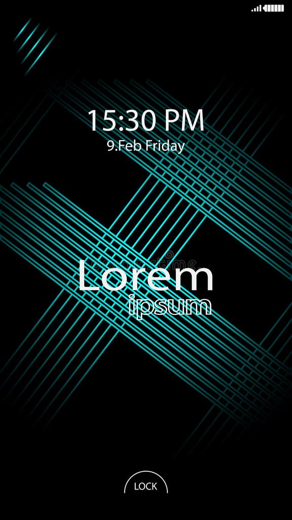 Modern Lock Screen for Mobile Apps. Mobile Wallpaper Stock Vector ...