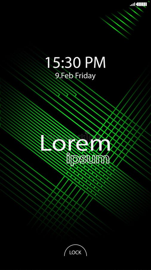 Modern Lock Screen for Mobile Apps. Mobile Wallpaper Stock Vector ...