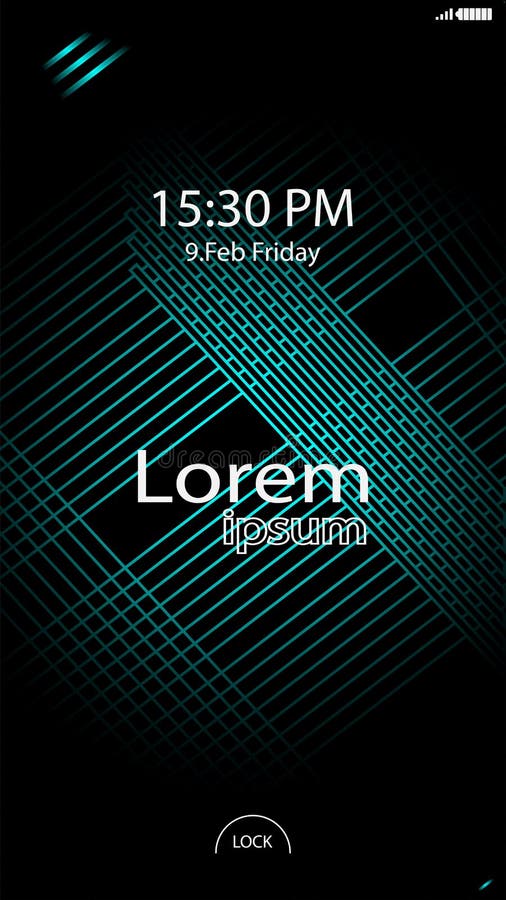 Modern Lock Screen for Mobile Apps. Mobile Wallpaper Stock Vector ...