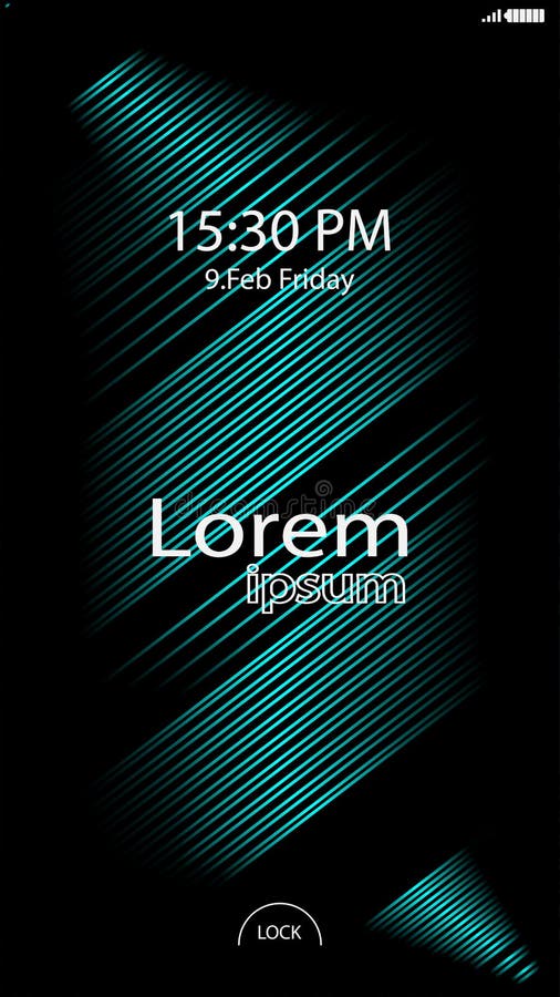 Modern Lock Screen for Mobile Apps. Mobile Wallpaper Stock Vector ...