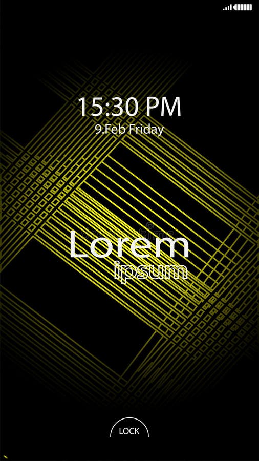 Modern Lock Screen for Mobile Apps. Mobile Wallpaper Stock Vector ...