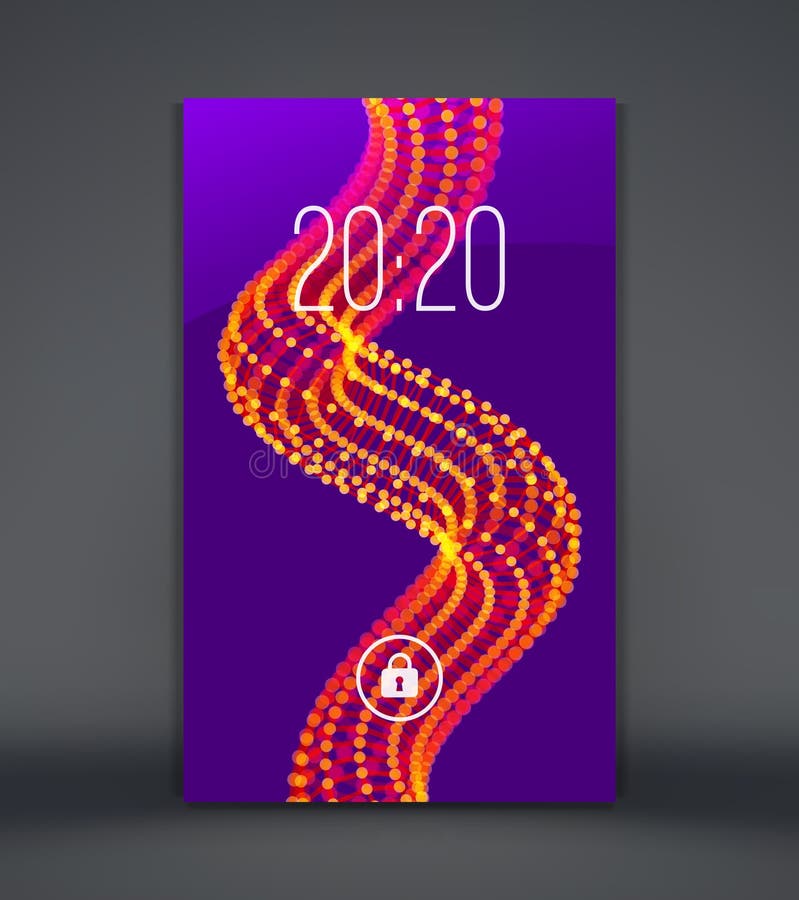 Modern Lock Screen for Mobile Apps. Smartphone. 3d Grid Background ...