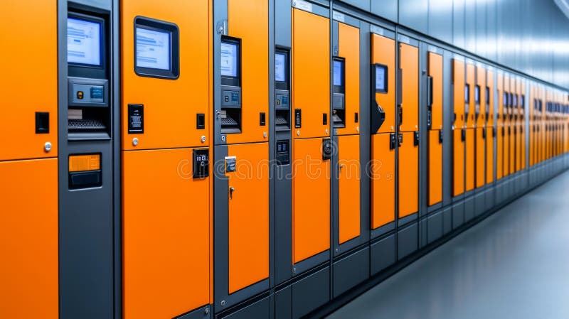 Modern Locker System in Public Facility Offers Secure Storage Options for Visitors Stock Image ...