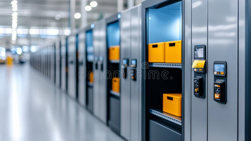 Modern Locker System in Public Facility Offers Secure Storage Options ...