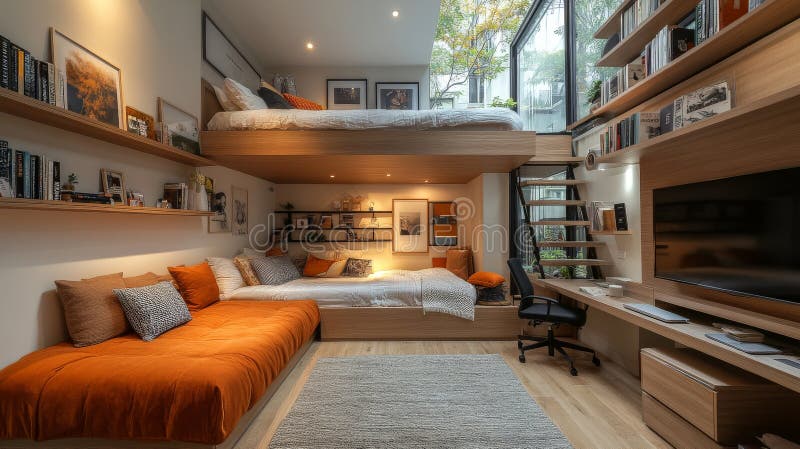 Modern Loft Apartment Interior Design.Modern Loft Living Stock ...