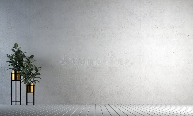 Modern Loft Empty Living Room Interior Design Stock Illustration ...