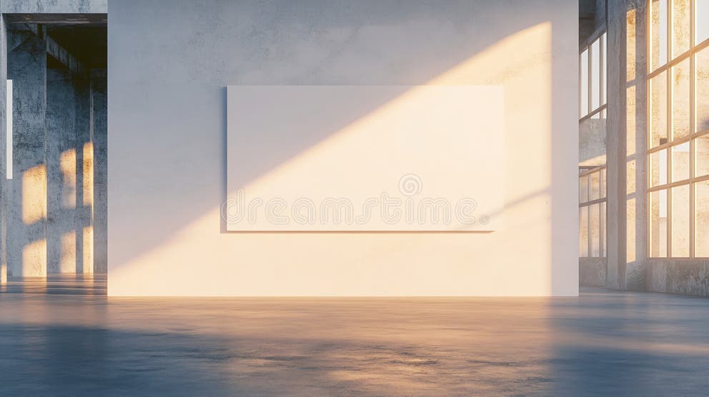 Modern Loft Interior with Blank Canvas Mockup High Quality Image Stock ...