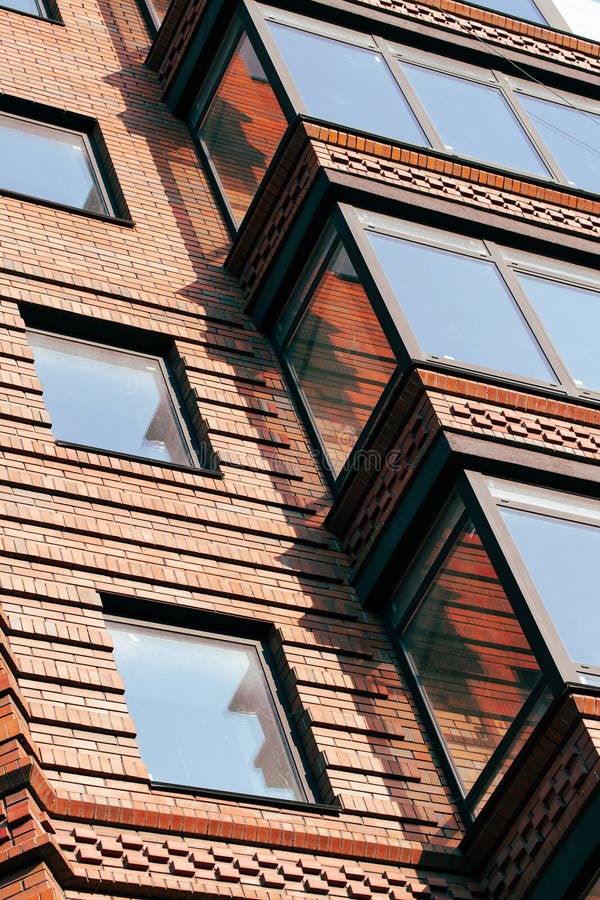 Modern Loft Red Brick Exterior Facade Building Architecture Object ...