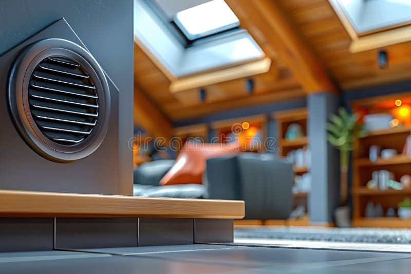 Modern Loft with Ventilation System and Skylight. Generative Ai Stock ...