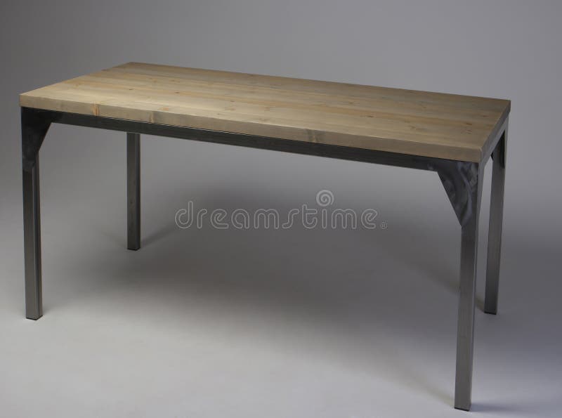 Modern Loft Wooden Table Studio Shot Stock Image - Image of rustic ...
