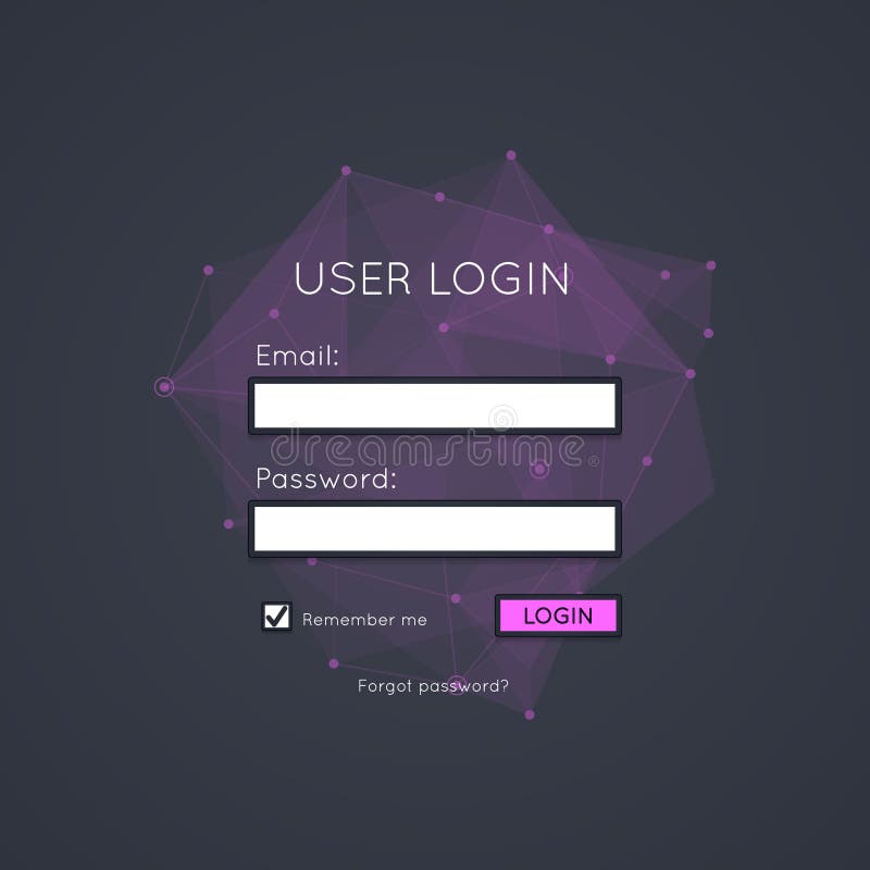 Modern Log-in Page on Dark Background Stock Vector - Illustration of ...