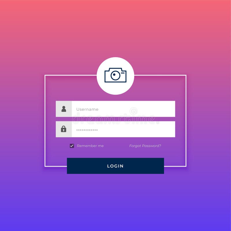 Modern Login Checkbox Form Template for Business Success Stock Vector ...