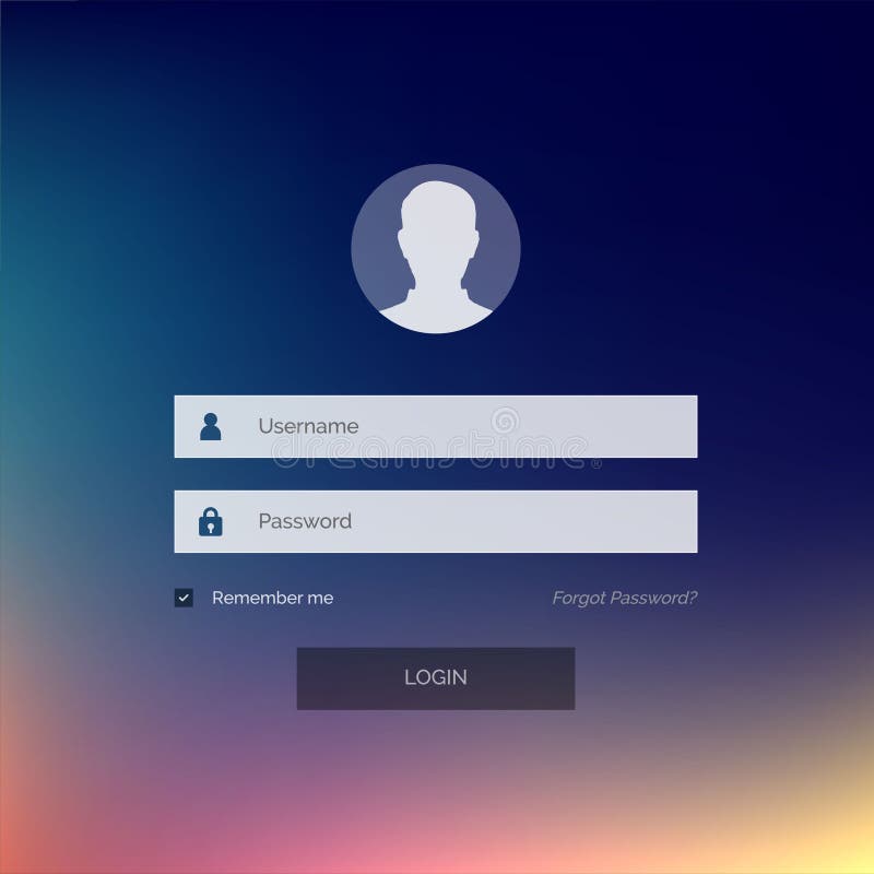 Modern Login Form Interface Design With Username And Password Stock ...