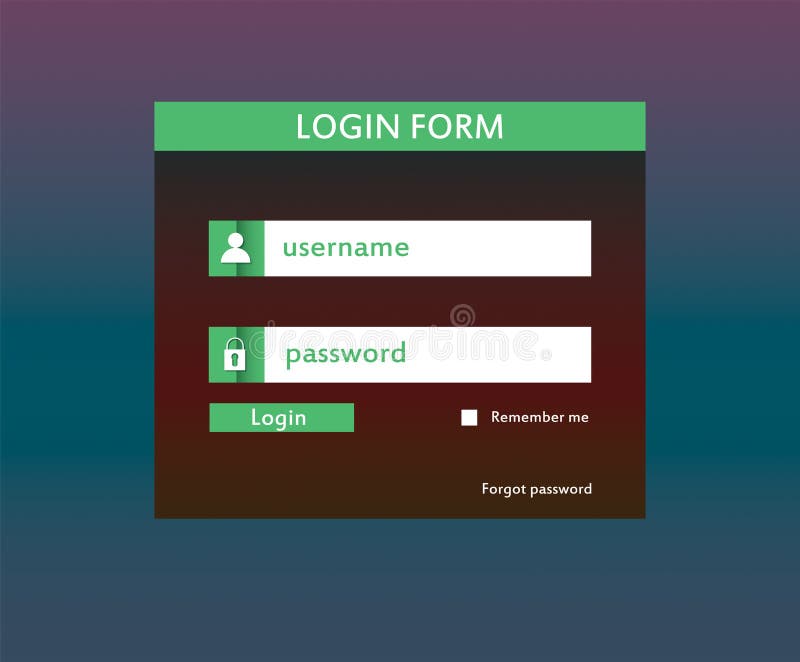 Modern Login Form for Website Stock Vector - Illustration of menu ...