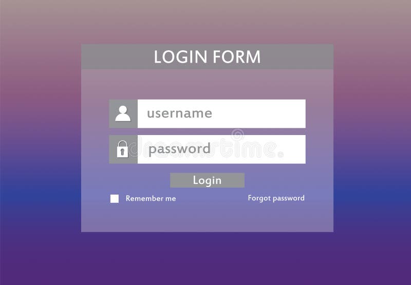 Modern Login Form stock vector. Illustration of creative - 60585500