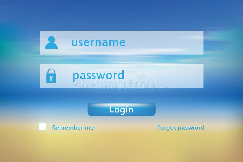 Modern Login Form for Website Stock Vector - Illustration of menu ...