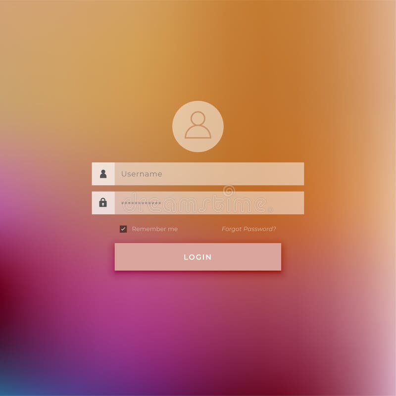 Modern Login Page Template Design Stock Vector - Illustration of ...