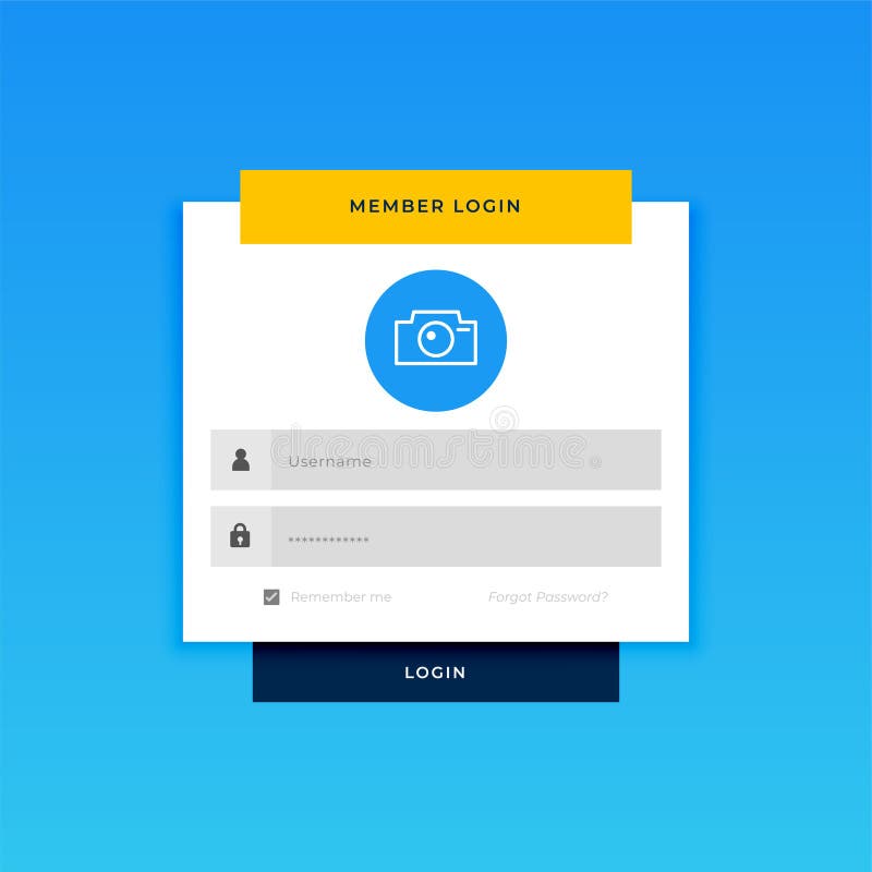 Modern Login Form Page. Website UI Vector Elements Stock Vector ...