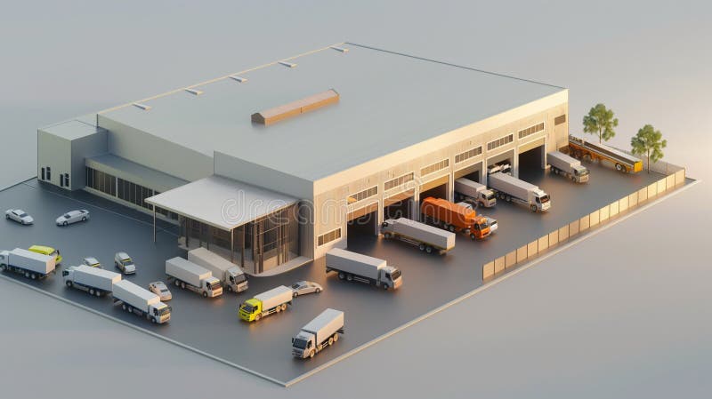 Modern Logistics Center Layout Model, Light Industrial Building and ...