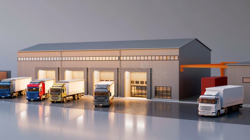 Modern Logistics Center Layout Model, Light Industrial Building and ...