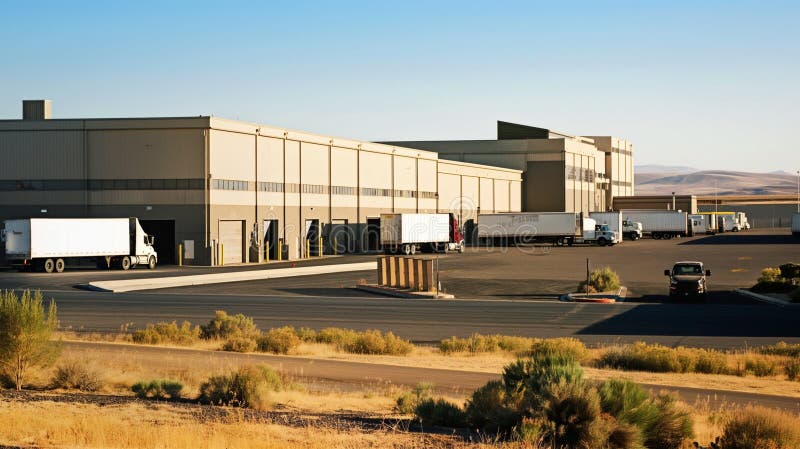 Modern Logistics Center, Light Industrial Building and Warehouse with ...