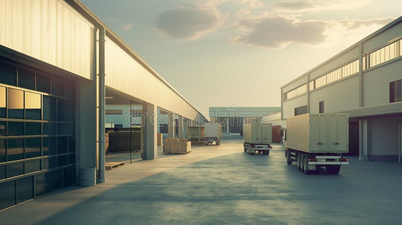 Modern Logistics Center, Light Industrial Building and Warehouse with ...