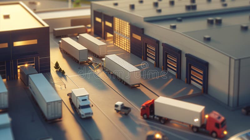 Modern Logistics Center, Light Industrial Building and Warehouse with ...