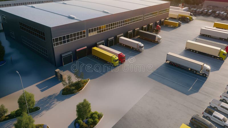 Modern Logistics Center, Light Industrial Building and Warehouse with ...