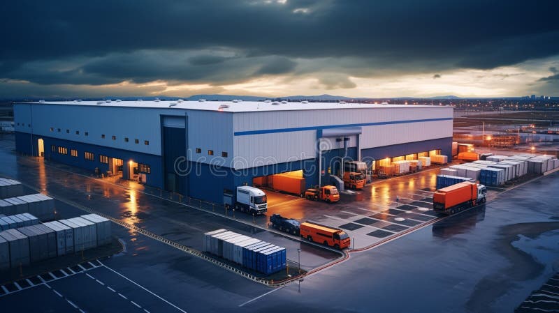 Modern Logistics Center. Trucks in the Logistics Center Stock Image ...