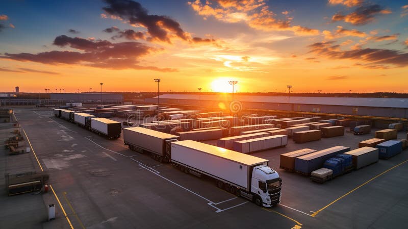 Modern Logistics Center. Trucks in the Logistics Center Stock Image ...