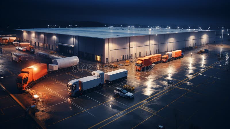 Modern Logistics Center. Trucks in the Logistics Center Stock Image ...
