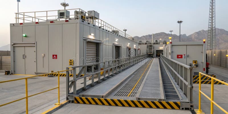 Modern Logistics Facility with Advanced Loading Docks and Mountainous ...