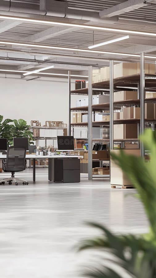 Modern Logistics Setup in a Creative Workspace Featuring High-tech ...
