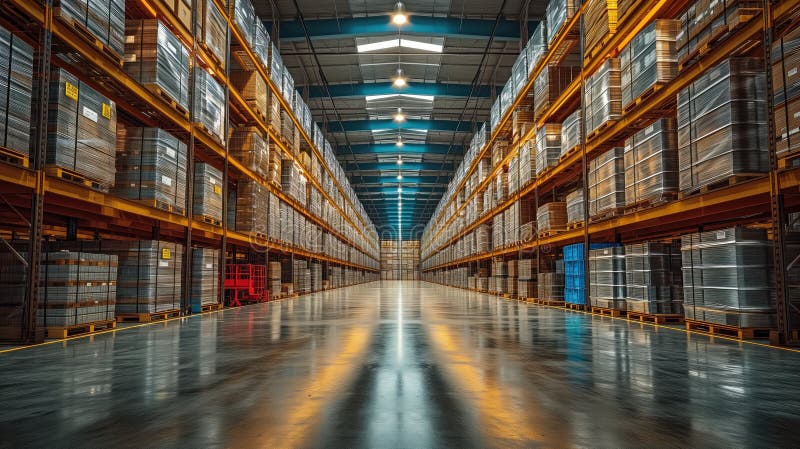 Modern Logistics Warehouse Interior Stock Illustration - Illustration ...