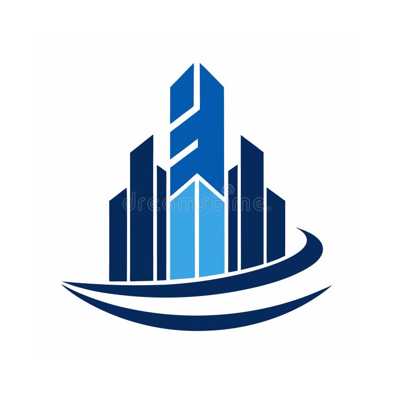 Urban Development Logo Skyscrapers and Blueprint Design Stock Vector ...