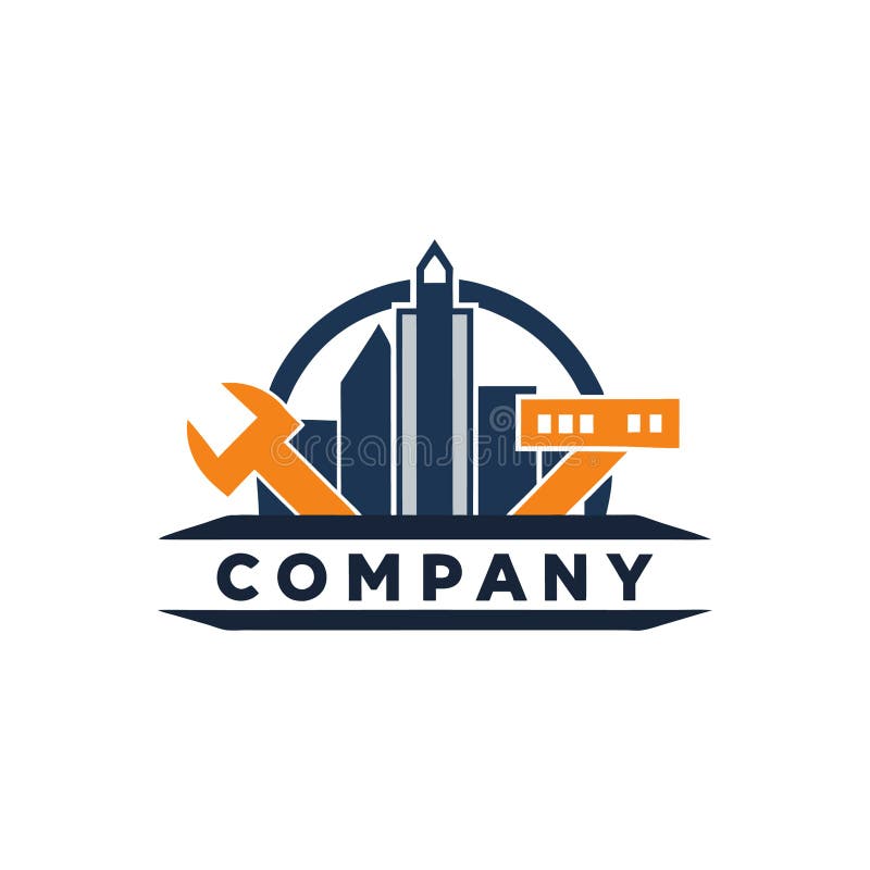 Modern Construction Company Logo Vector Emblem Design Template Stock ...