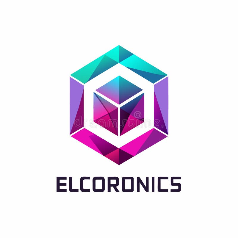 A Modern Logo Design for Electronics Featuring Typography and Geometric ...