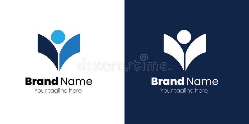 Modern Logo Design Featuring a Person and Open Book, Perfect for ...