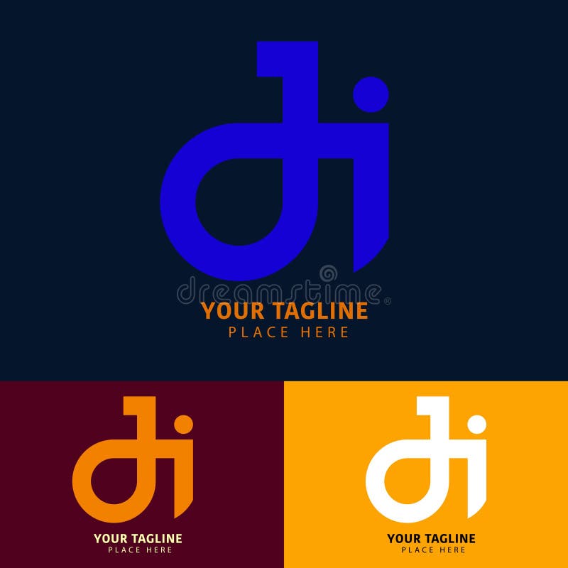 Modern Logo Design Template with Letter Base J and I Stock Vector ...