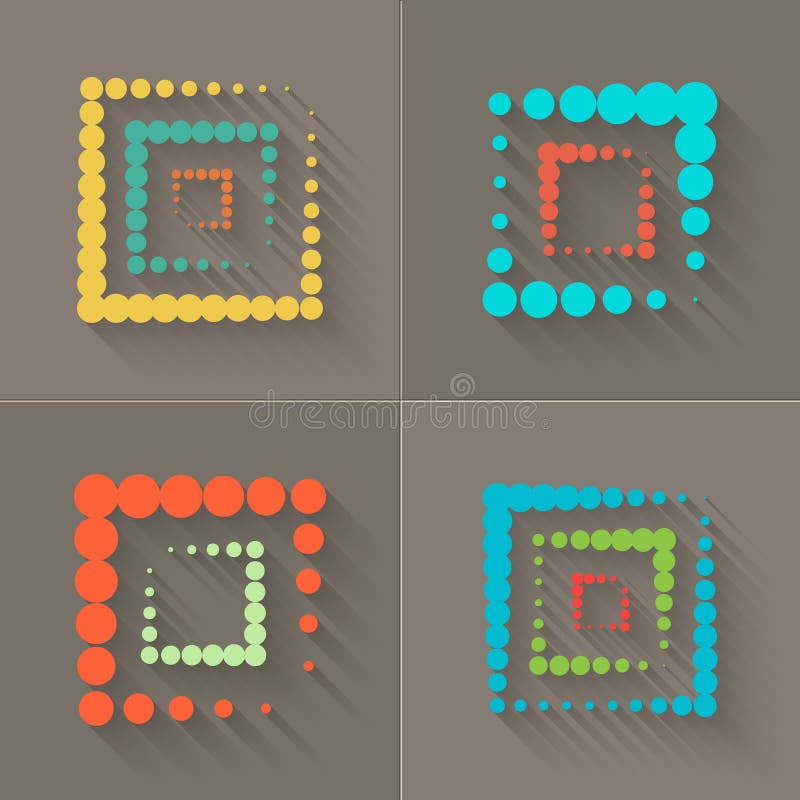 Modern Logo Elements Set. with Long Shadow in Flat Stock Vector ...