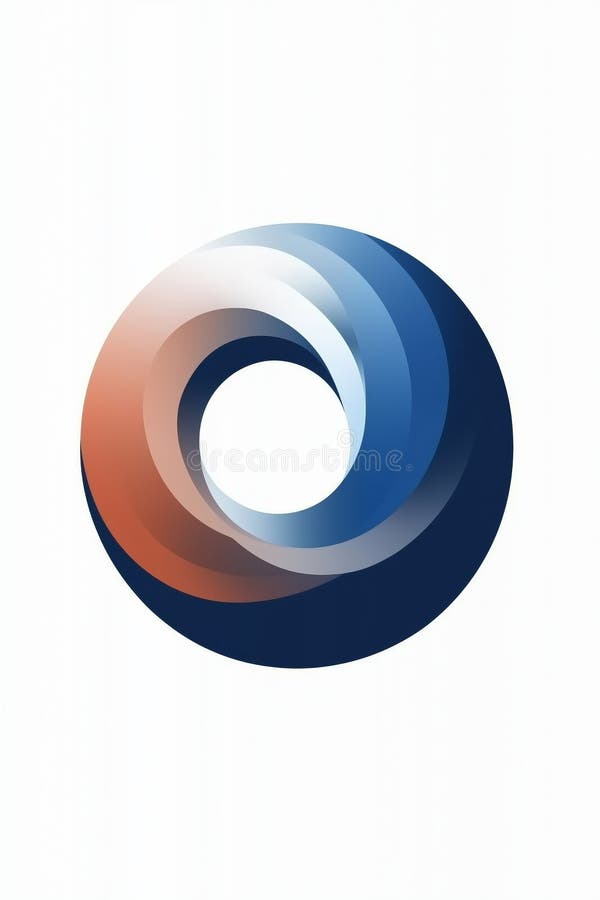 Stylized Circular Logo with Swirling Blue and Orange Gradients. Stock ...