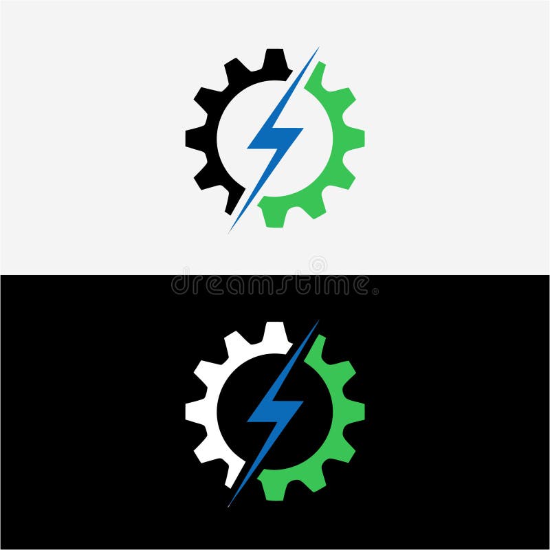 Electrical Engineering Logo Design with Gear and Lightning Bolt for ...