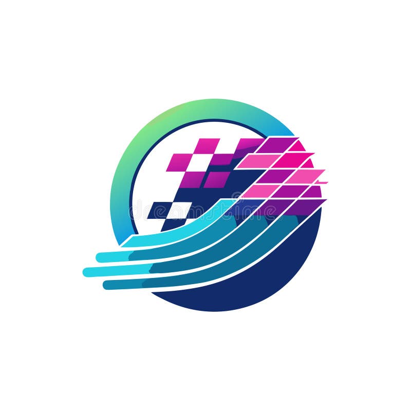 Modern Logo Featuring Geometric Shapes and Gradient Colors Conveying ...