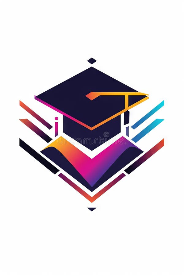Modern Logo with a Graduation Cap and Digital Elements. Stock ...