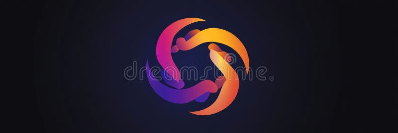 Modern Logo of Human Figures in Circular Unity Symbol on Abstract Gradient Background Showcasing ...